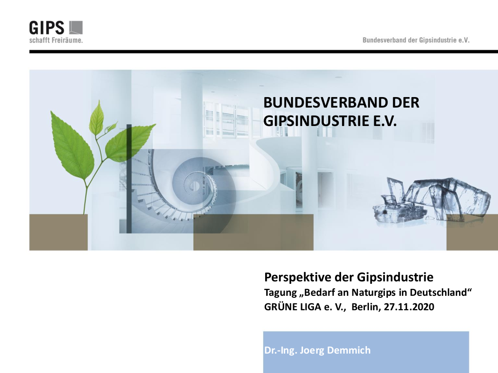 Erfolgreiche Tagung "Bedarf an Naturgips in Deutschland"